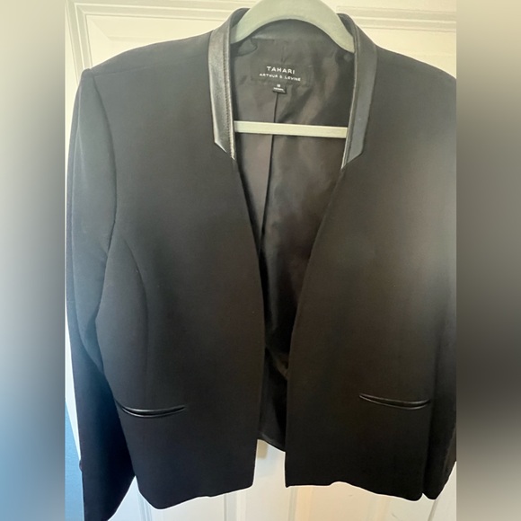 Tahari ASL | Jackets & Coats | Tahari Asl Open Front Black Jacket With ...